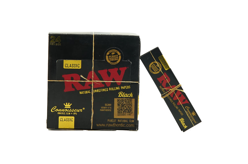 RAW Black Classic KS Slim+ Tips – Black Label